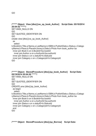 Database scripts | RTF