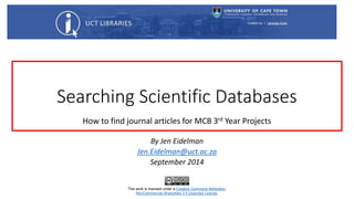Database searches MCB 3rd year projects | PPTX | Databases | Computer ...
