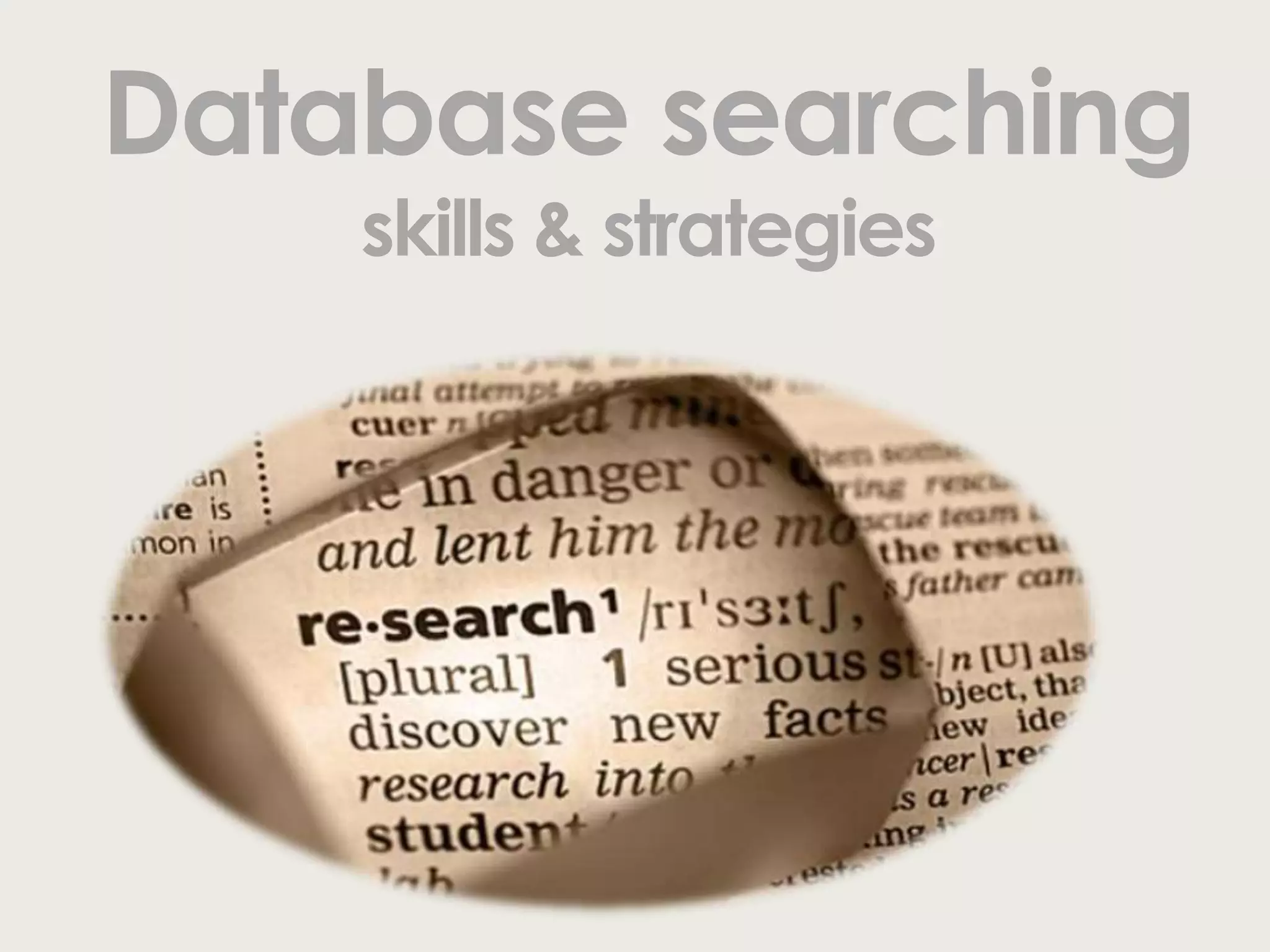 Database Searching Skills | PPT