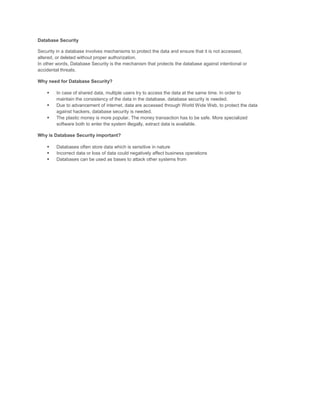 Database security | DOCX