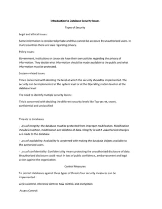 Database security | DOCX
