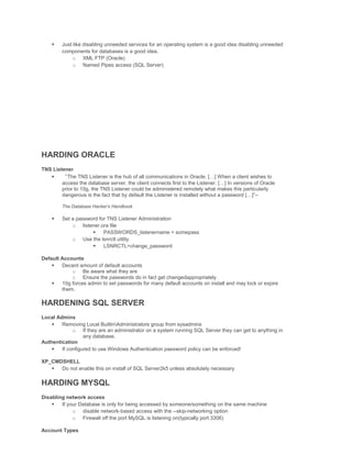 Database security | DOCX | Databases | Computer Software and Applications