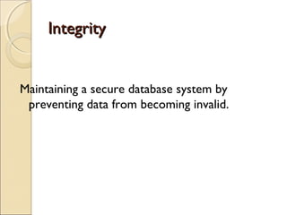 Database security | PPT | Databases | Computer Software and Applications