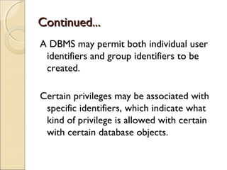 Database security | PPT | Databases | Computer Software and Applications