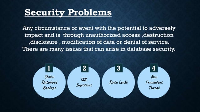 Database security | PPTX | Databases | Computer Software and Applications