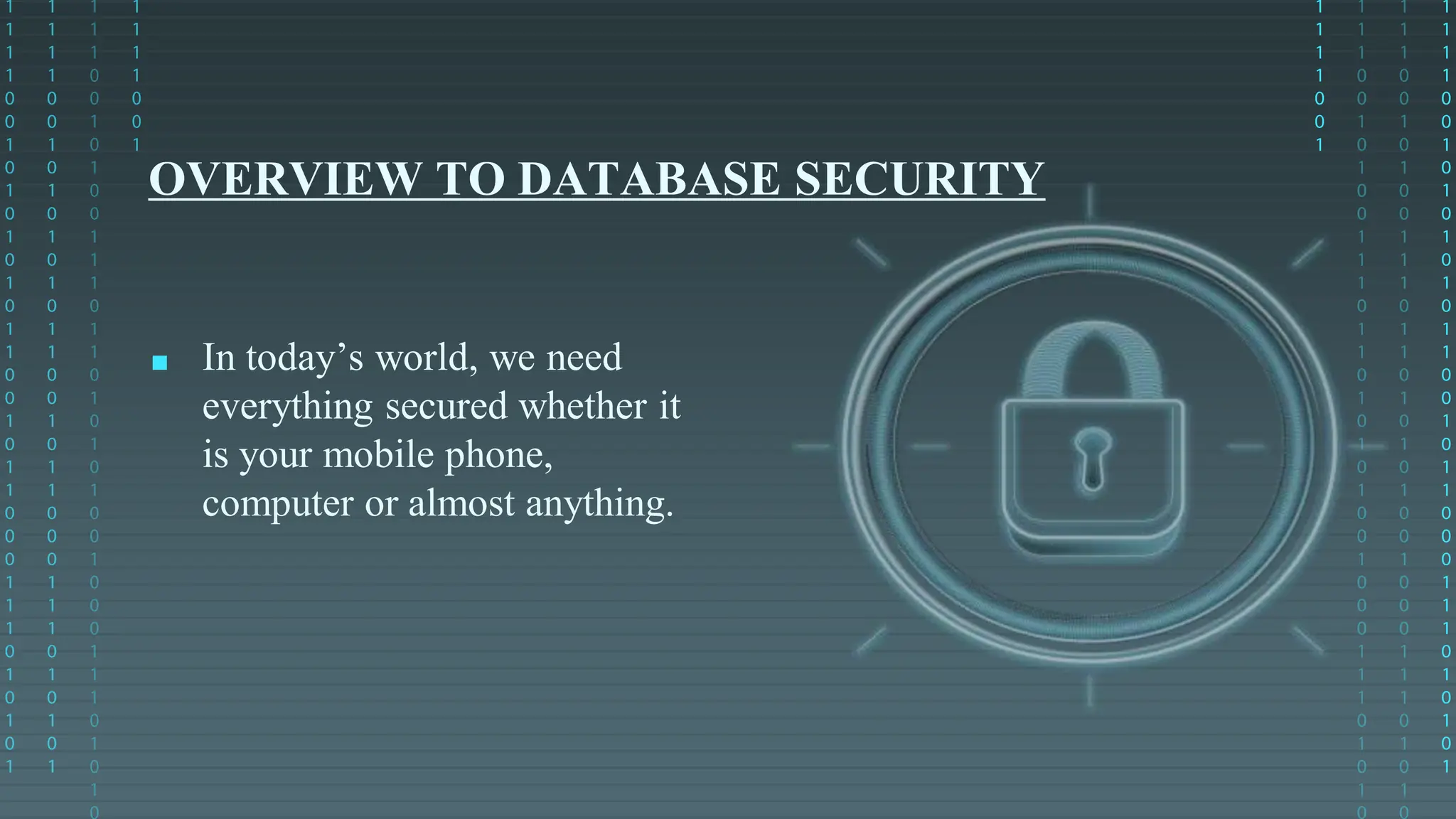 Database security presentation in easy way | PDF