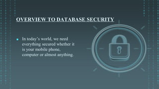 Database security presentation in easy way | PDF