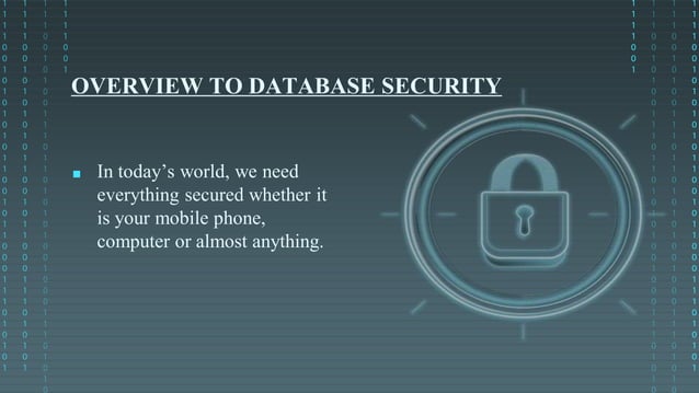 Database security presentation in easy way | PDF