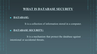 Database security presentation in easy way | PDF