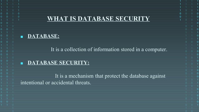 Database security presentation in easy way | PDF