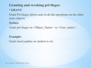Database Security and Transaction Processing | PPTX