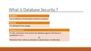 Database Security, Threats & Countermeasures.pptx