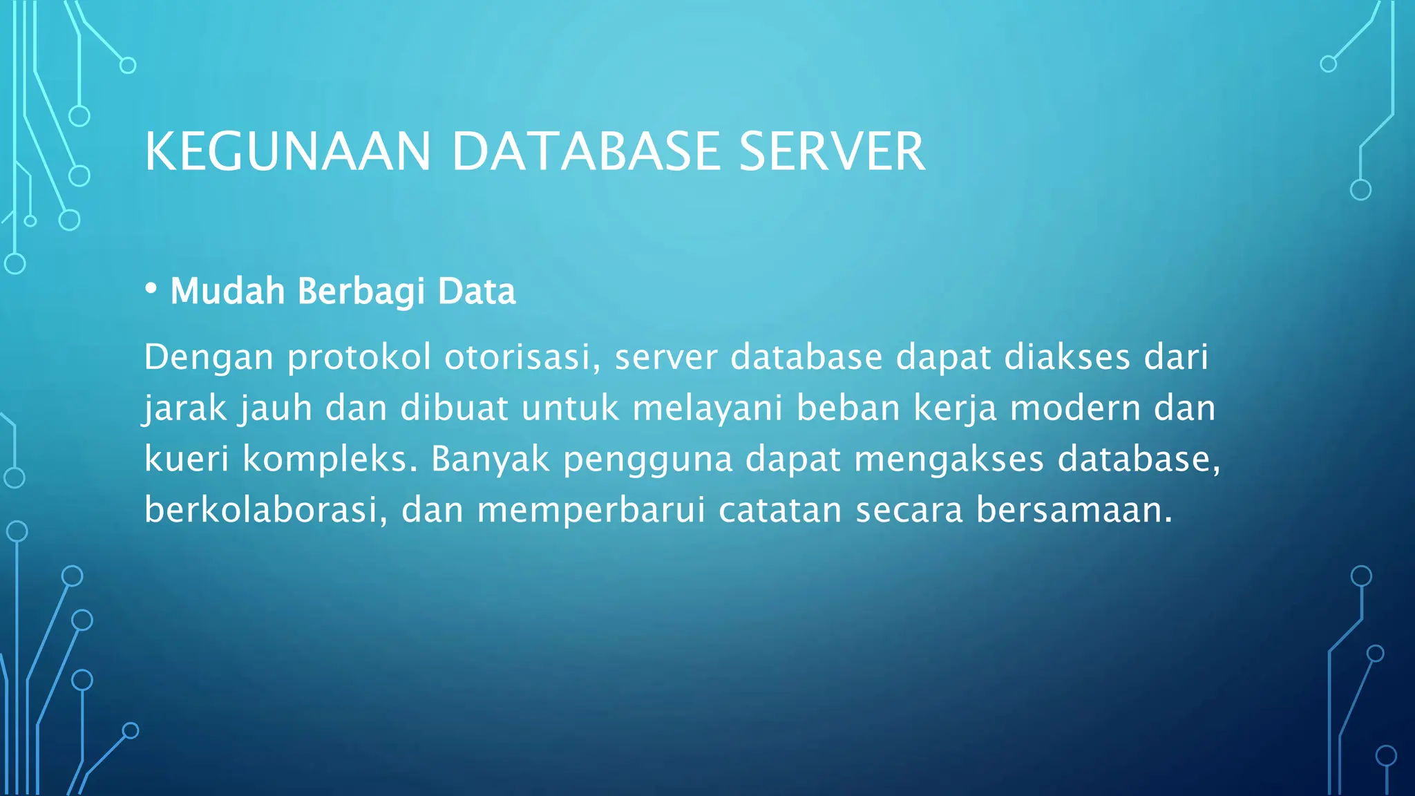 Database server pada Teknologi Komputer Jaringan | PPTX