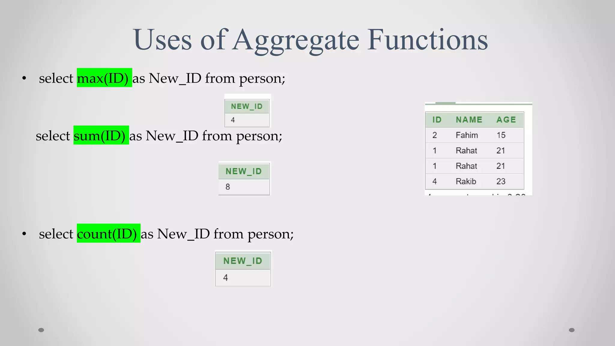 database_set_operations_&_function.pptx | Databases | Computer Software and Applications