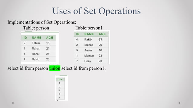 database_set_operations_&_function.pptx | Databases | Computer Software ...
