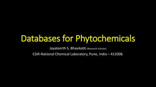 Open-access Databases for Phytochemicals | Drug Discovery | Docking | PPTX
