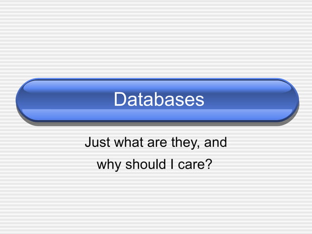 Introduction to databases | PPT