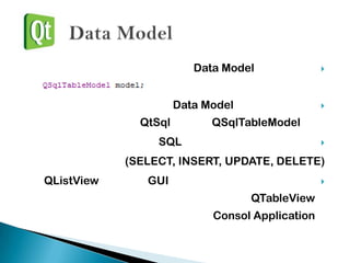 Databases in Qt | PPTX