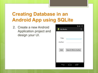 Databases in Android Application | PPTX