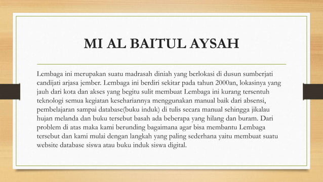 DATABASE SISWA MI AL BAITUL AYSAH BERBASIS WEB.pptx