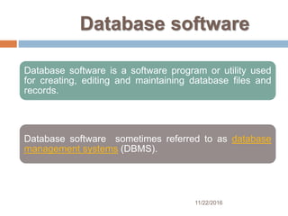 Database software | PPTX