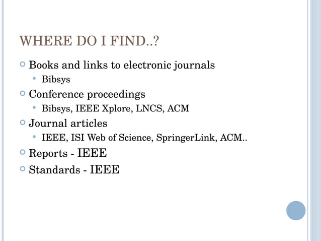 Databases, structuring an academic text and end note | PPT