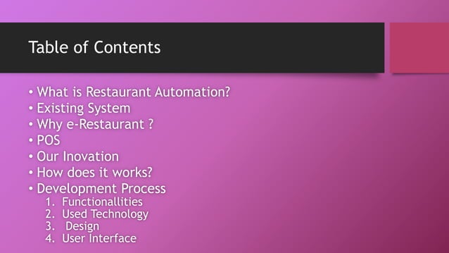 E-Restaurant Management System | PPTX | Computing | Technology & Computing
