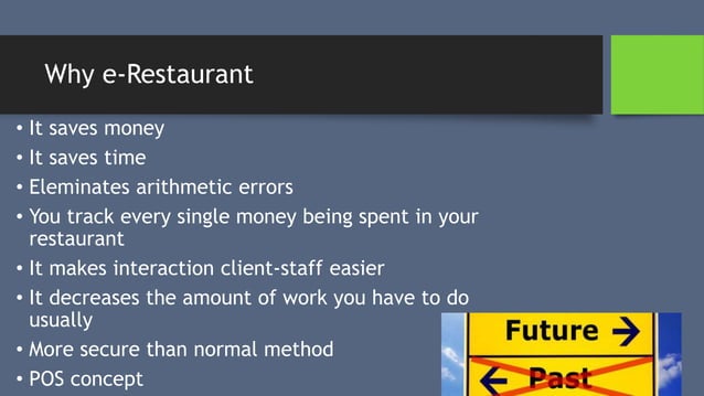 E-Restaurant Management System | PPTX | Computing | Technology & Computing
