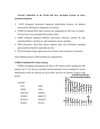 Databases used in forensic sciences and current status of this science in pakistan in comparison ...