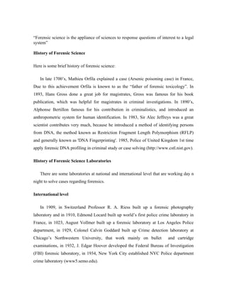 Databases used in forensic sciences and current status of this science ...