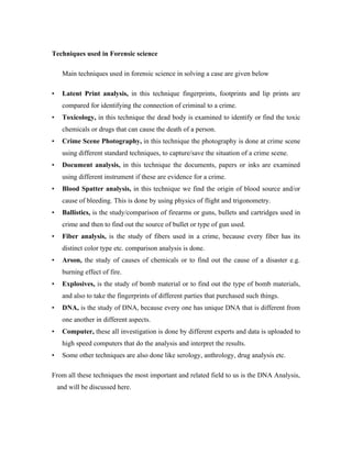 Databases used in forensic sciences and current status of this science ...