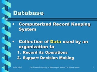 Database System | PPT | Databases | Computer Software and Applications