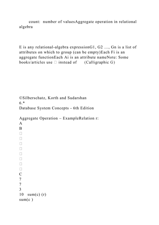 Database System Concepts, 6th Ed.©Silberschatz, Korth and .docx | Databases | Computer Software ...
