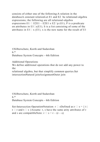 Database System Concepts, 6th Ed.©Silberschatz, Korth and .docx
