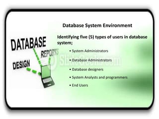 Database system environment ppt. | PPTX