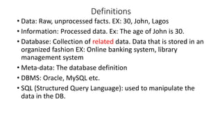 Database Systems(DBS) Or DATABASE MANAGEMENT SYSTEM | PPT
