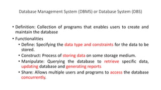 Database Systems(DBS) Or DATABASE MANAGEMENT SYSTEM | PPT