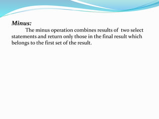 STRUCTURE OF SQL QUERIES | PPTX | Databases | Computer Software and ...