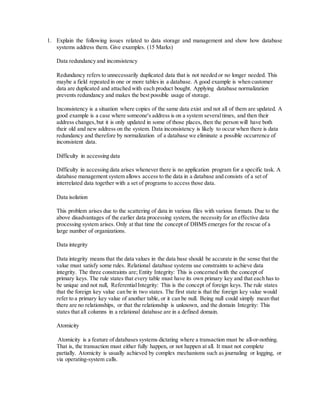 Database systems assignment 1 | PDF