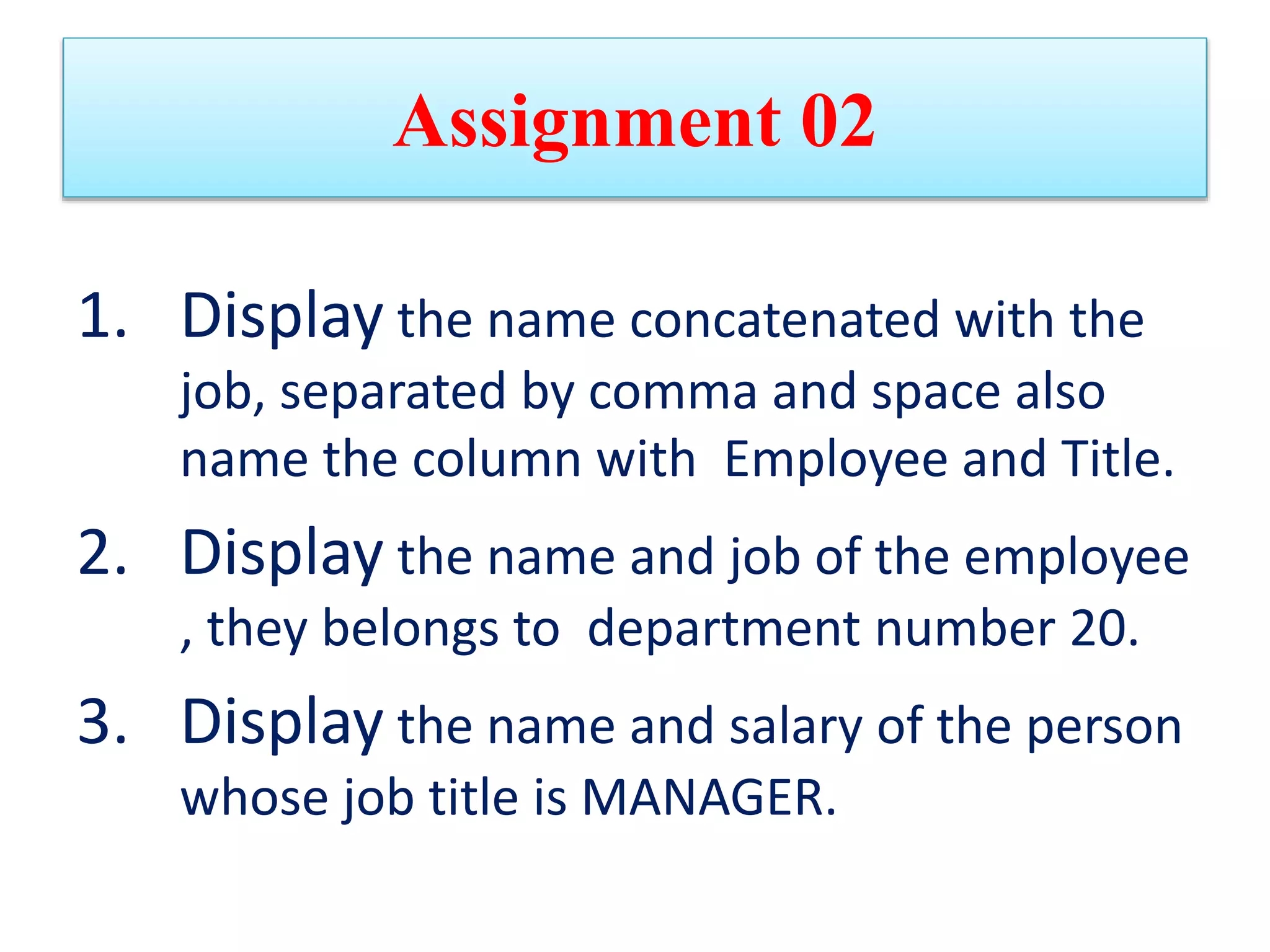 Database systems administration traning 02 | PPT