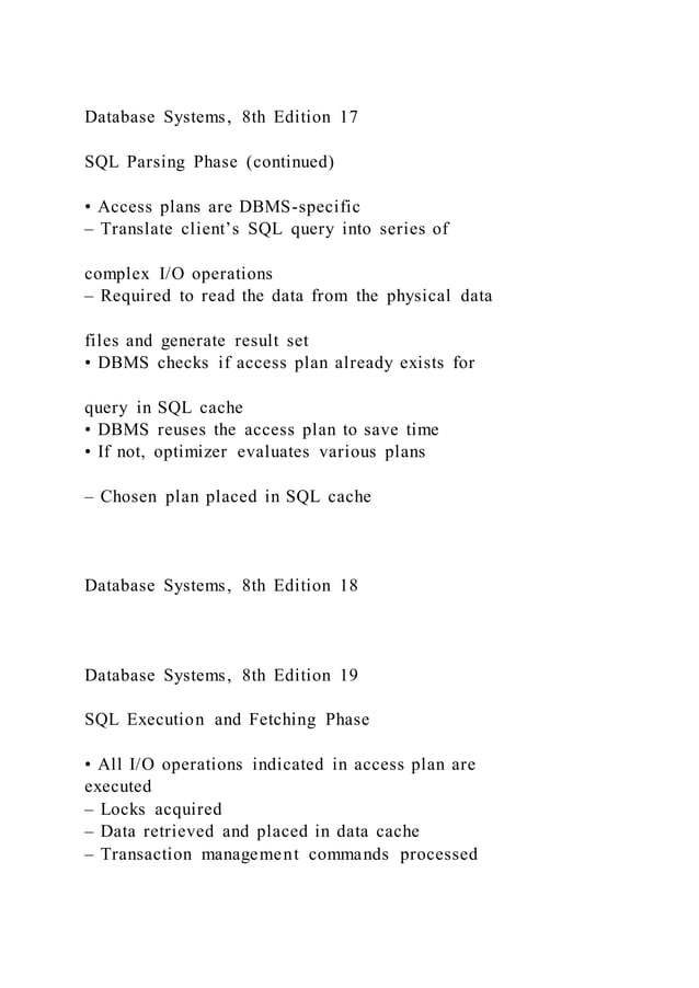 Database Systems Design Implementation And Management Docx Databases Computer Software