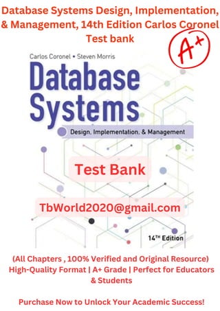 Database Systems Design, Implementation, & Management, 14th Edition ...