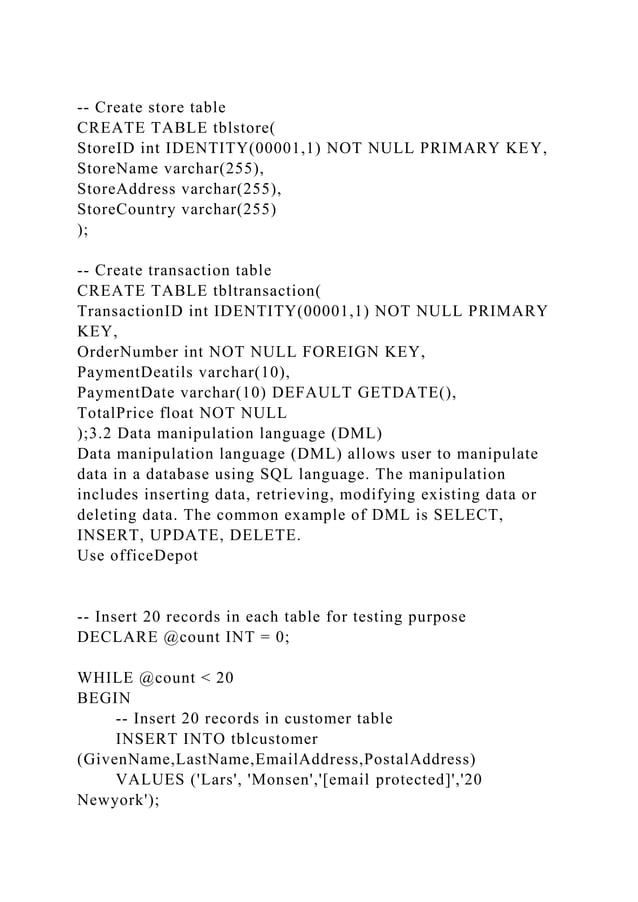 DATABASE SYSTEMS DEVELOPMENT & IMPLEMENTATION PLAN1DATABASE SYS.docx