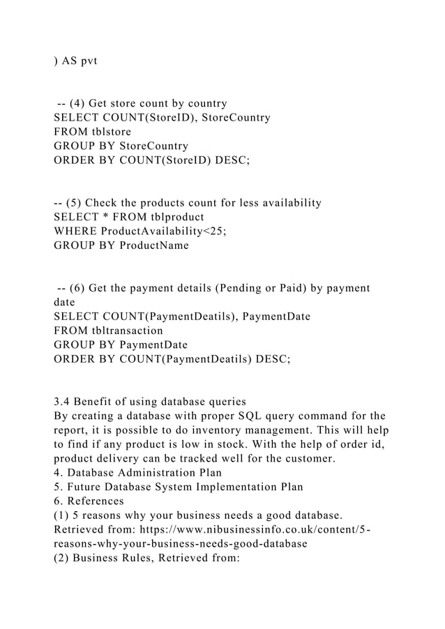 DATABASE SYSTEMS DEVELOPMENT & IMPLEMENTATION PLAN1DATABASE SYS.docx
