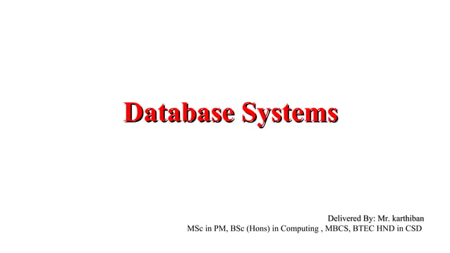 Database systems introduction | PPT