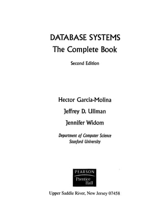 Database Systems: The Complete Book (Hector Garcia-Molina, Jeffrey D ...