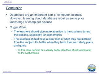 Database teaching in different universities | PPT