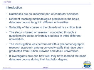 Database teaching in different universities | PPTX | Databases ...