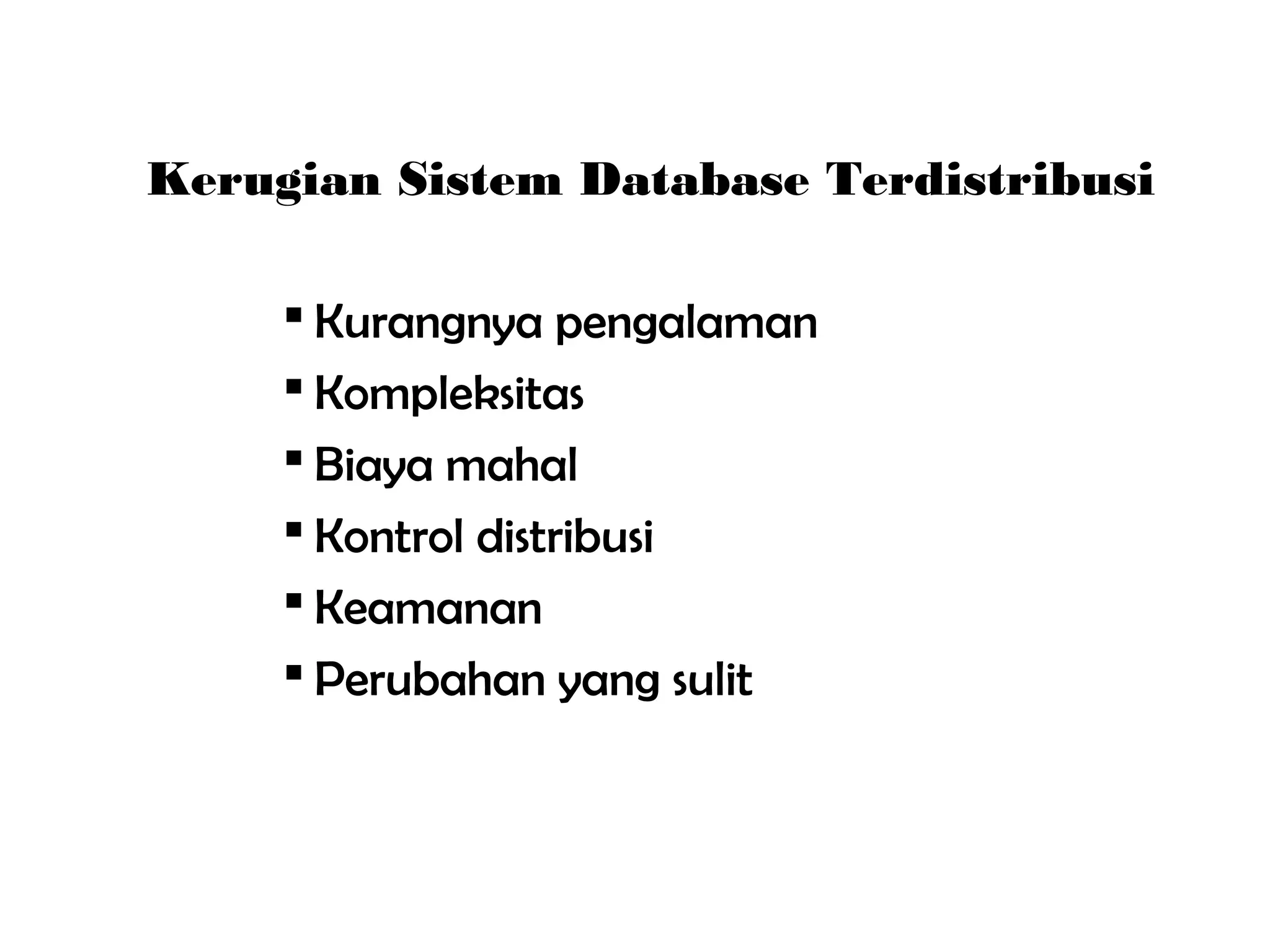 Database Terdistribusi | PPT