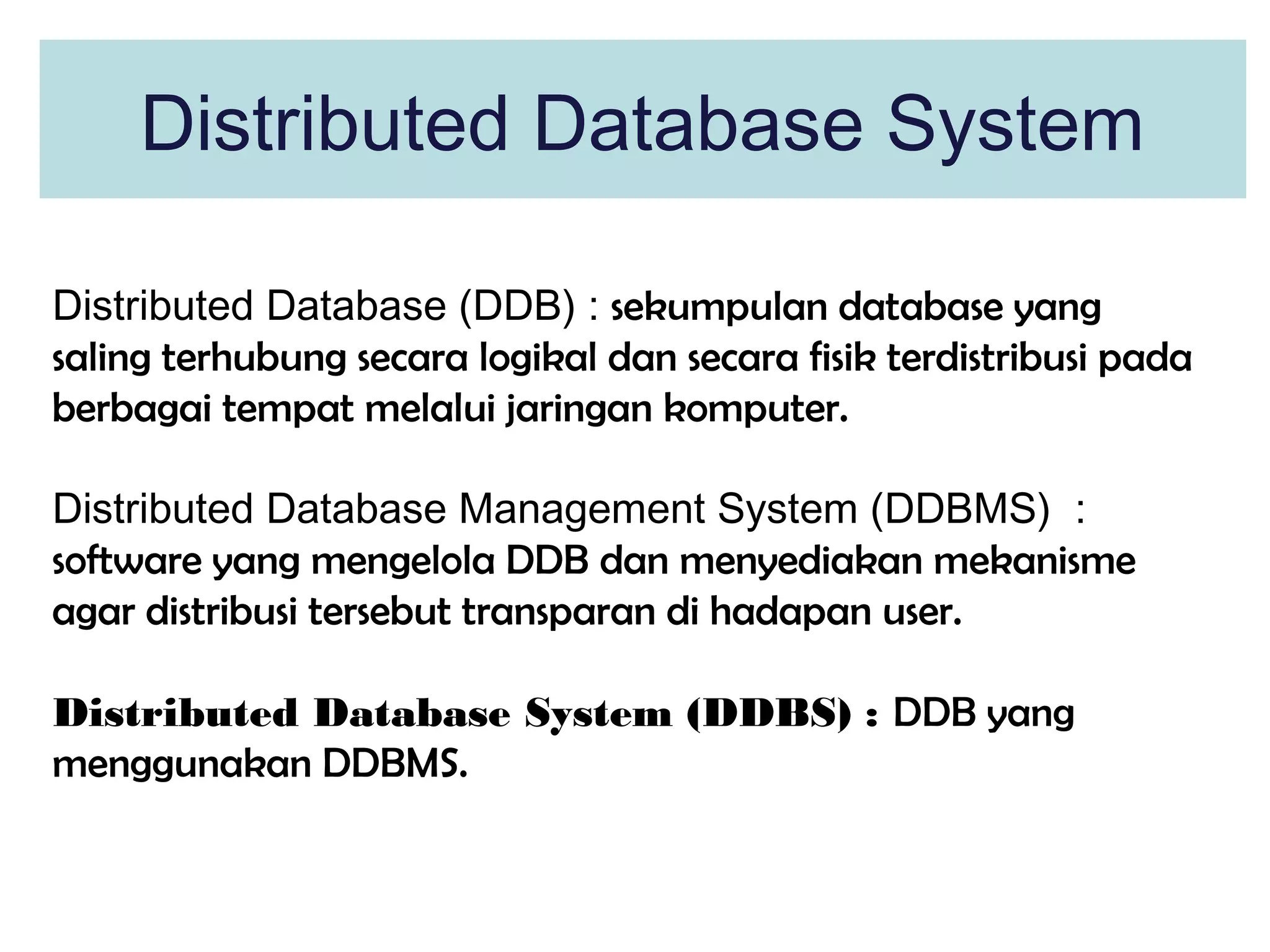 Database Terdistribusi | PPT